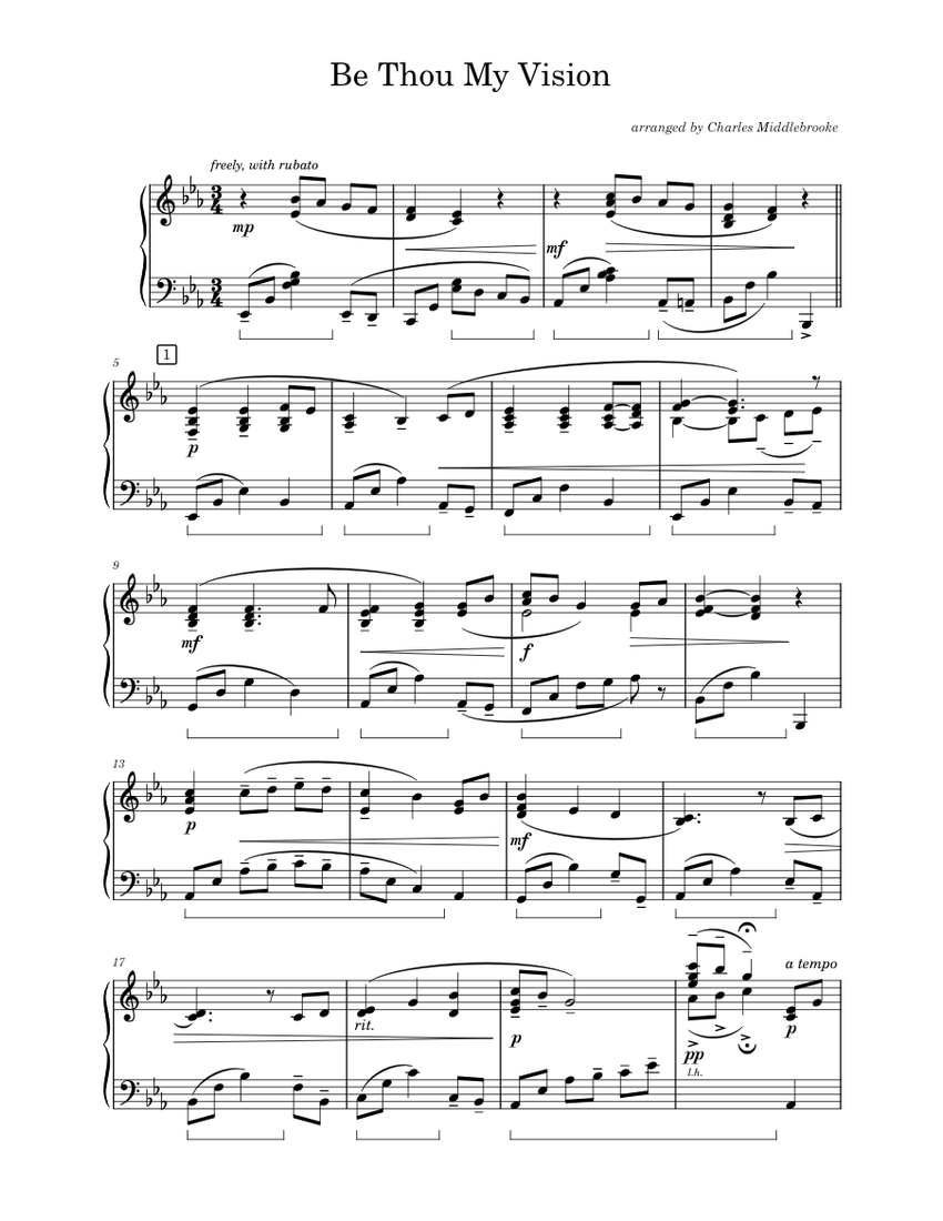 Be Thou My Vision (arrangement) Sheet music for Piano (Solo ...