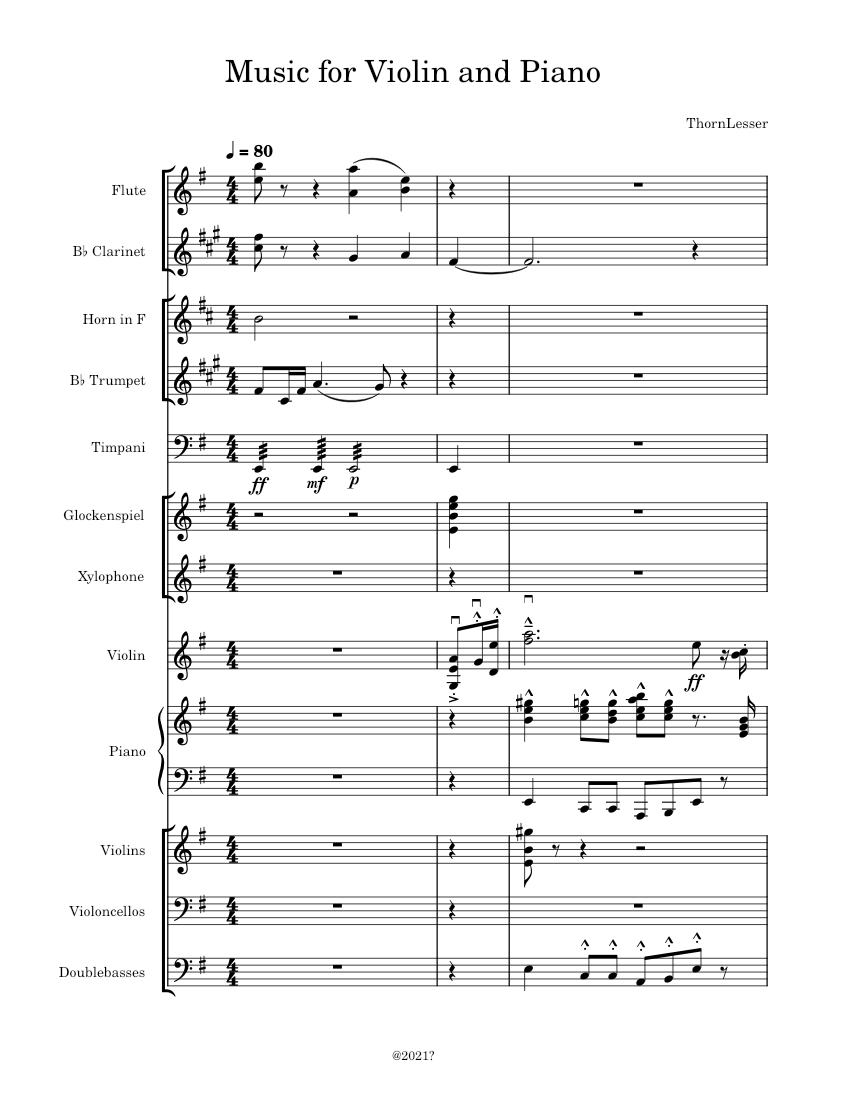 Intermediate Concerto for Solo Violin andPiano (Intermediate level ...