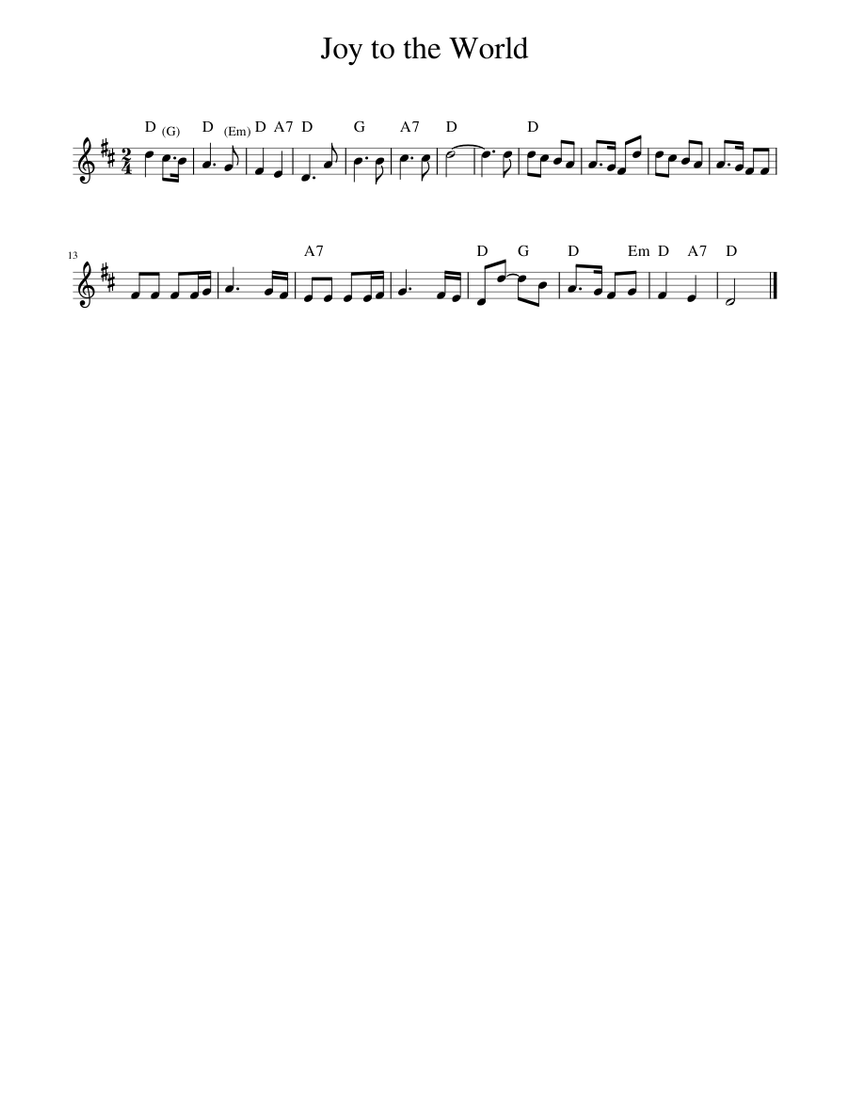 Joy to the World Sheet music for Piano (Solo) Easy | Musescore.com