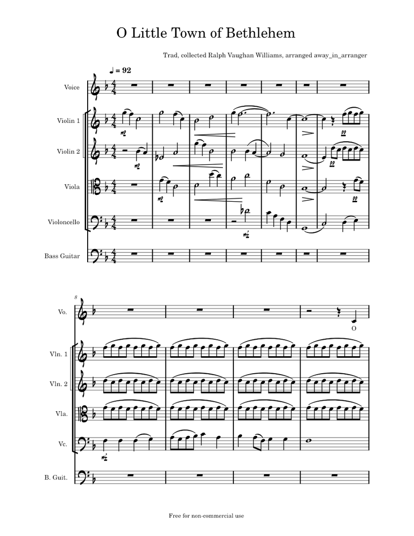 O Little Town of Bethlehem – Ralph Vaughan Williams O_Little_Town_of ...