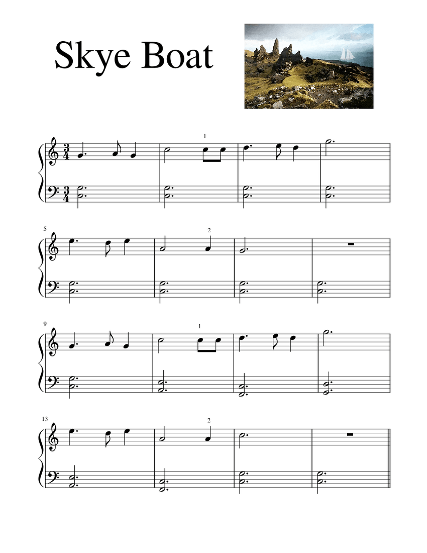 Skye Boat - lesson 2 Sheet music for Piano (Solo) | Musescore.com