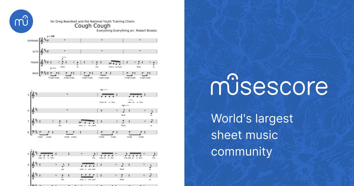 Cough Cough Sheet Music for Soprano, Alto, Tenor, Bass voice (Choral ...