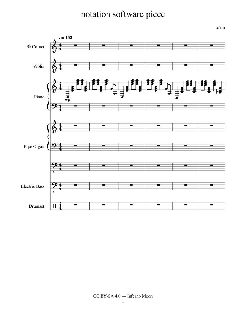 notation software music Sheet Music for Piano, Organ, Cornet, Violin ...
