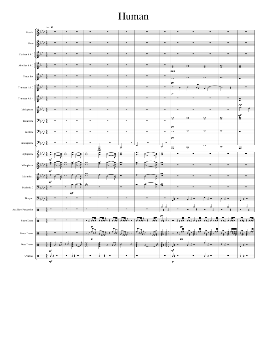 Human Sheet music for Trombone, Tuba, Flute piccolo, Flute & more ...