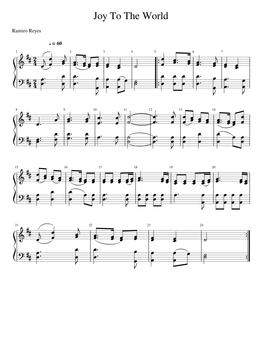 Joy_To_The_World Sheet music for Piano (Solo) Easy | Musescore.com
