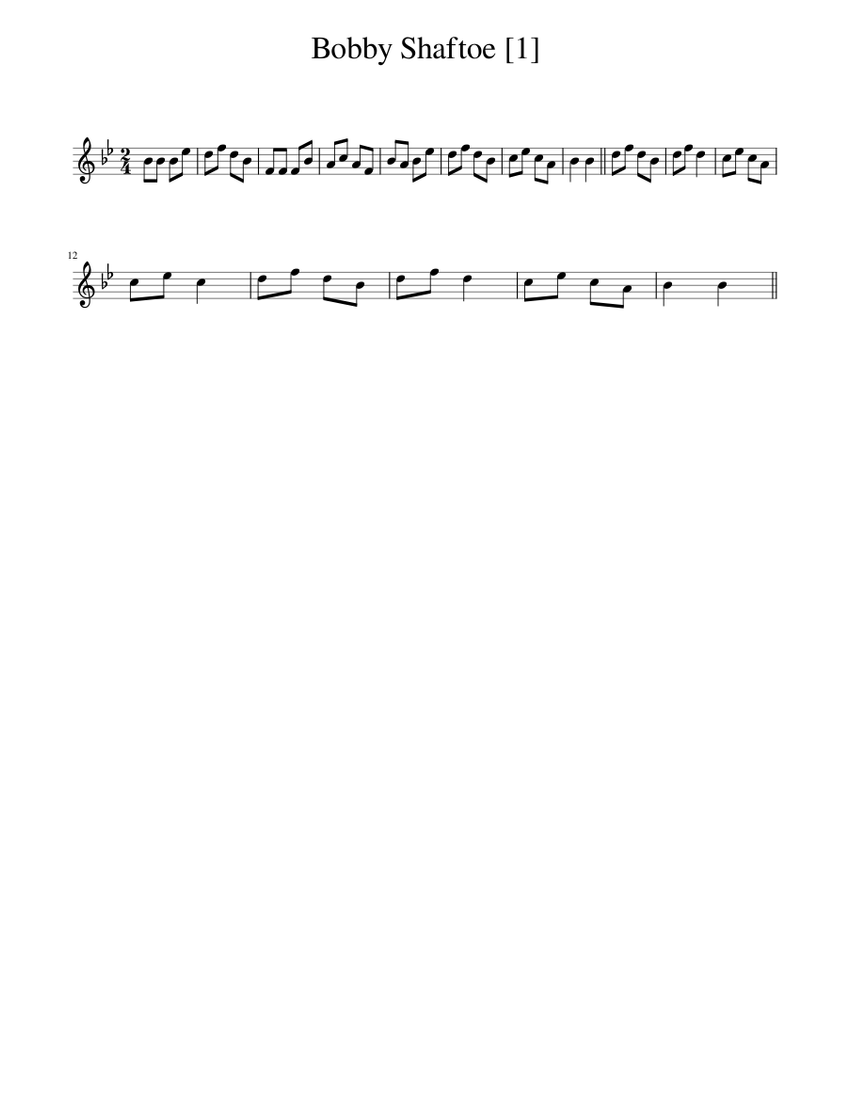 Bobby Shaftoe Sheet Music for Piano (Solo) Easy | MuseScore.com