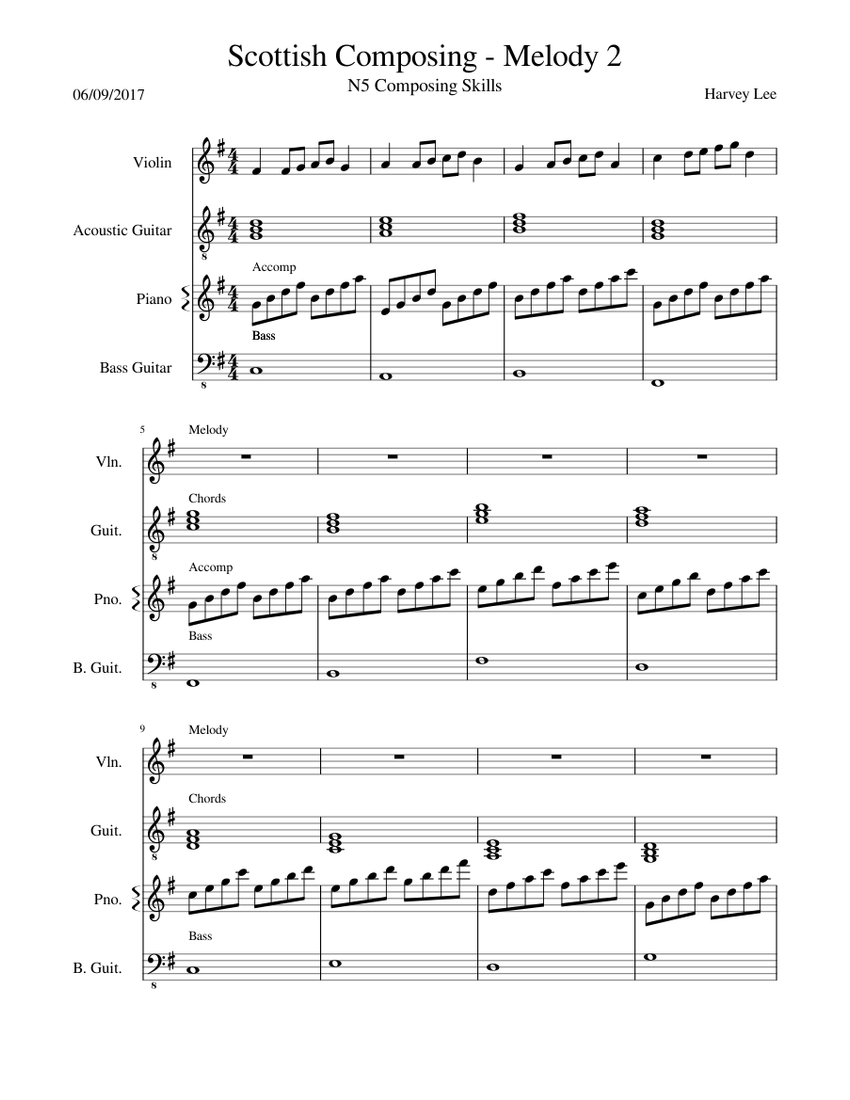 Scottish Composing - Melody 2 - piano tutorial