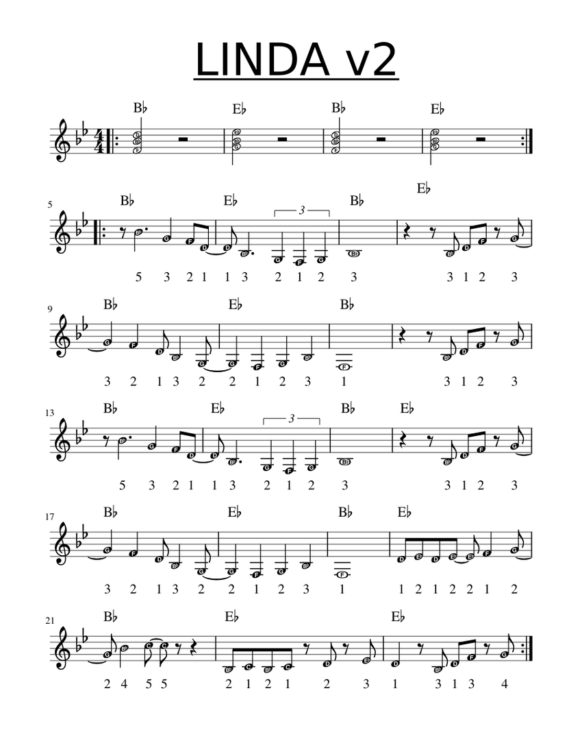 Linda Sheet music for Piano (Solo) | Musescore.com