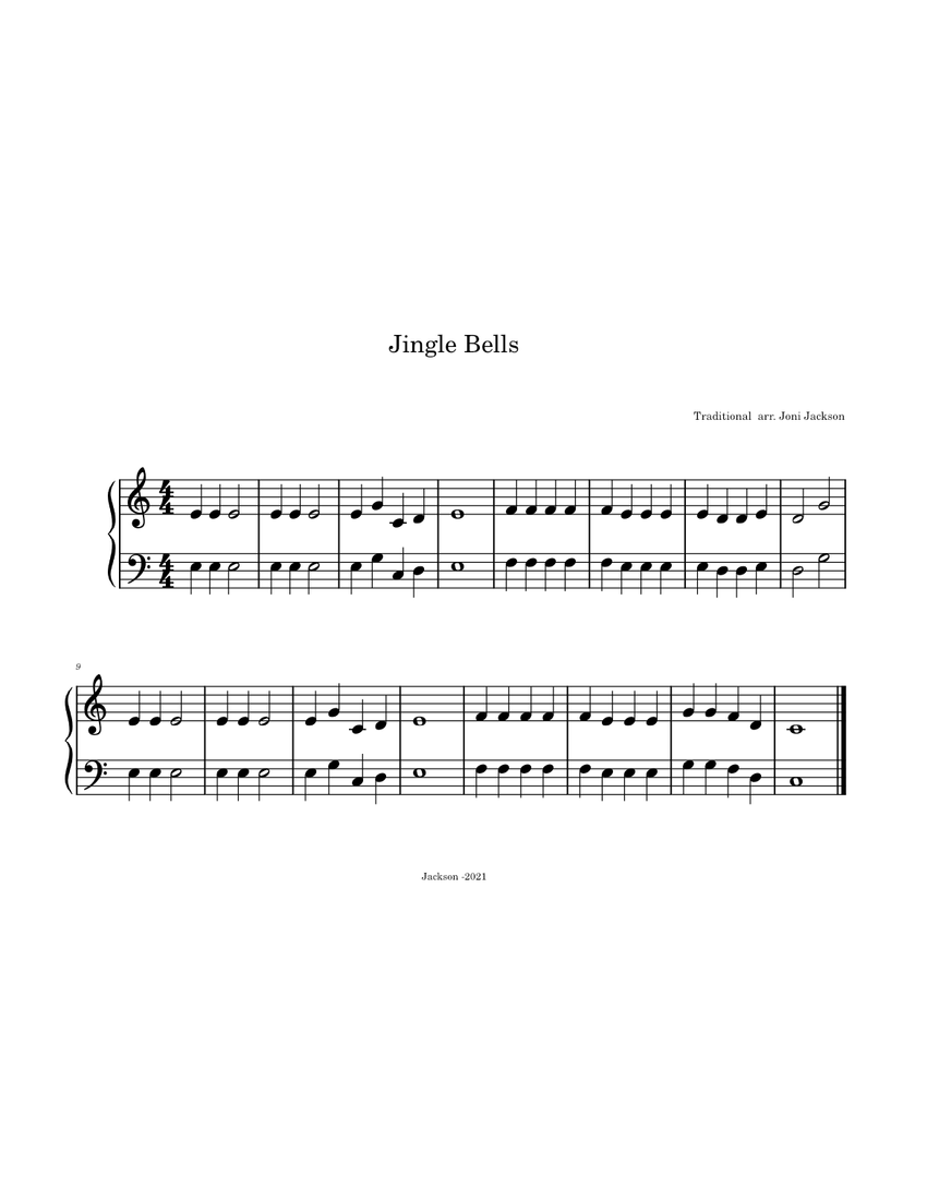Jingle Bells – James Pierpont Jingle Bells Sheet music for Piano (Solo) Easy | Musescore.com