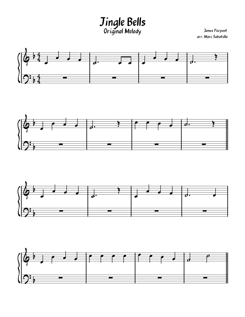 Jingle Bells – James Pierpont Sheet music for Piano (Solo) | Musescore.com