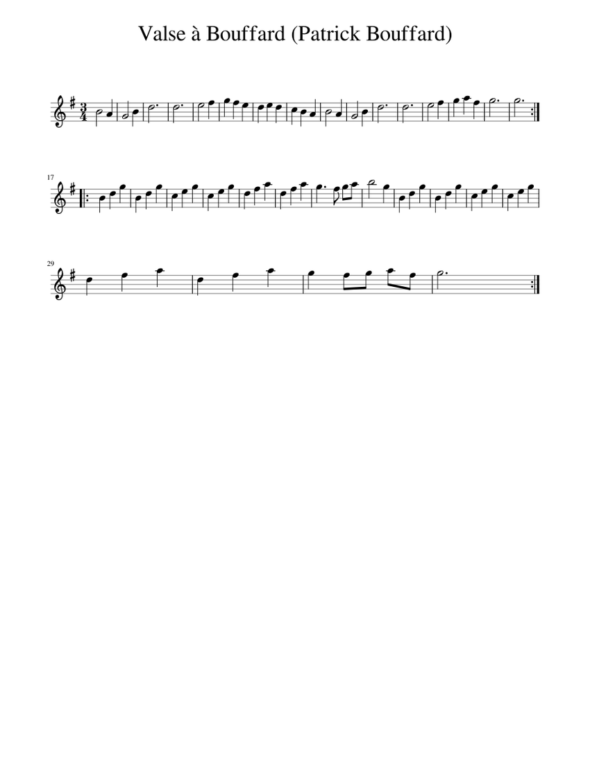Valse à Bouffard (Patrick Bouffard) Sheet Music for Piano (Solo) easy ...