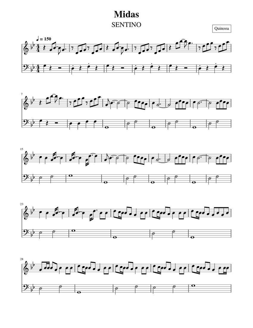 Sentino - Midas Sheet music for Piano (Piano Duo) | Musescore.com