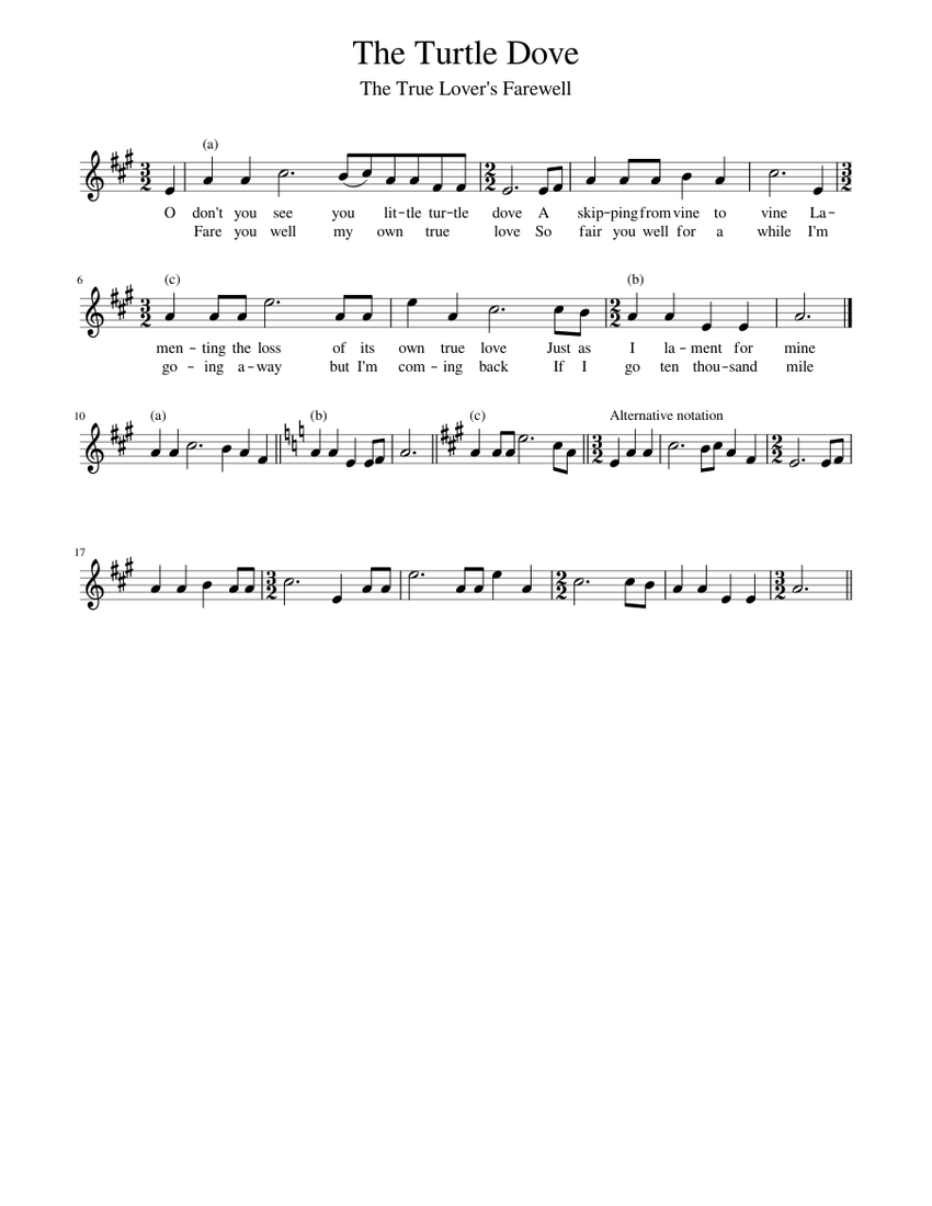 The Turtle Dove Sheet music for Piano (Solo) Easy | Musescore.com