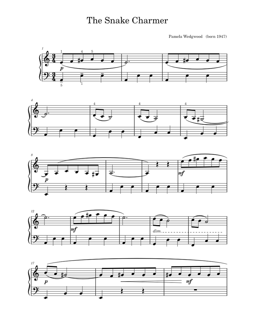 The Snake Charmer – Misc Traditional The Snake Charmer Sheet Music for ...