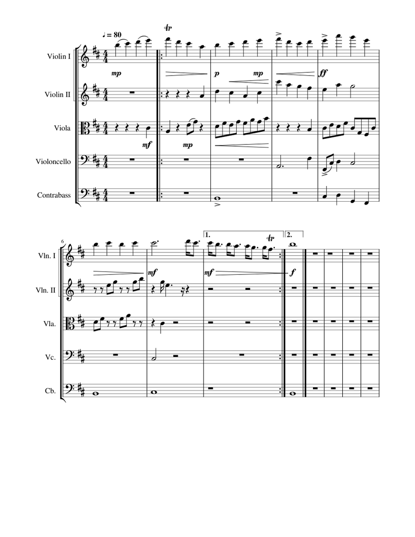 1111 Sheet music for Contrabass, Violin, Viola, Cello (String Quintet) | Musescore.com