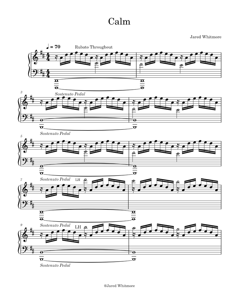 Calm Sheet music for Piano (Solo) | Musescore.com