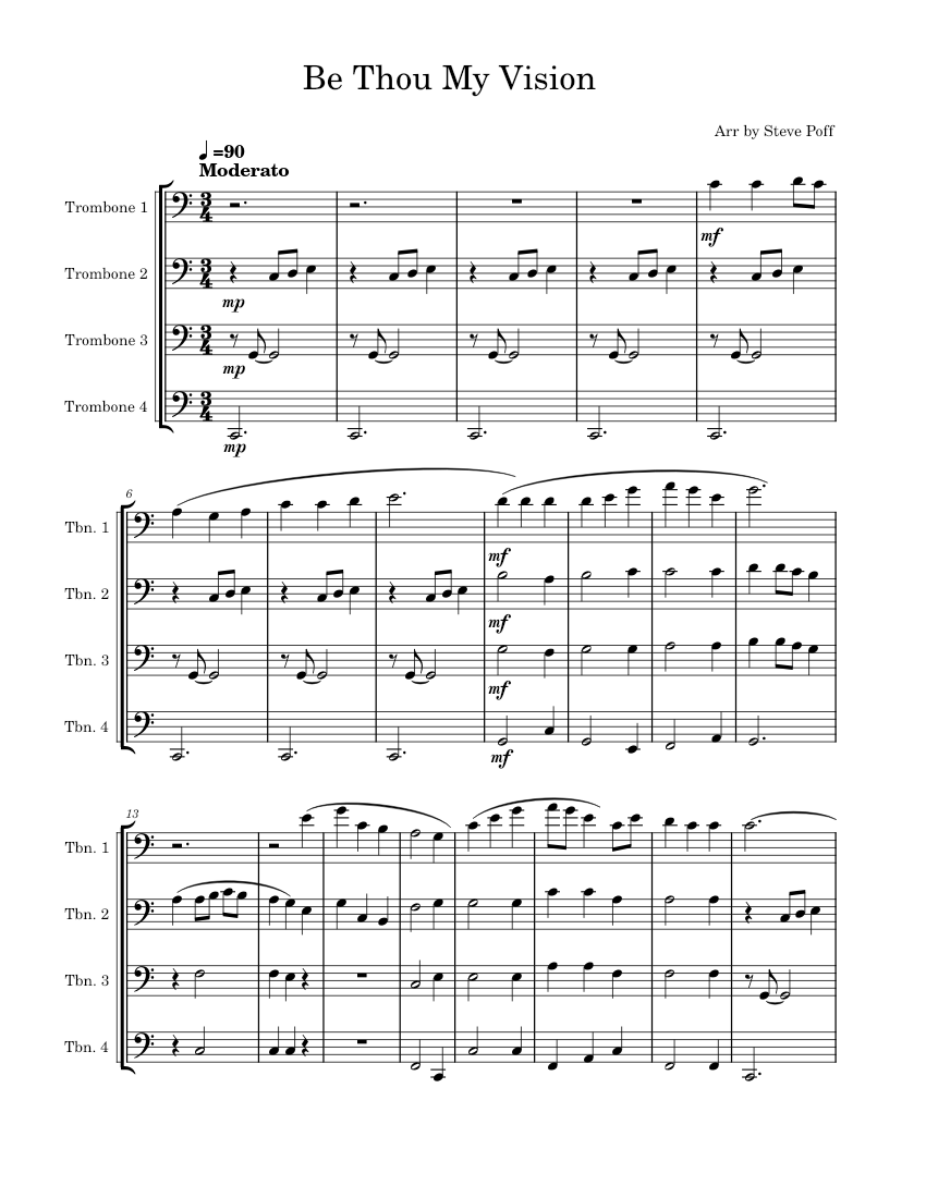 Be thou my vision – Eleanor Hull Be thou my vision Trombone Quartet ...