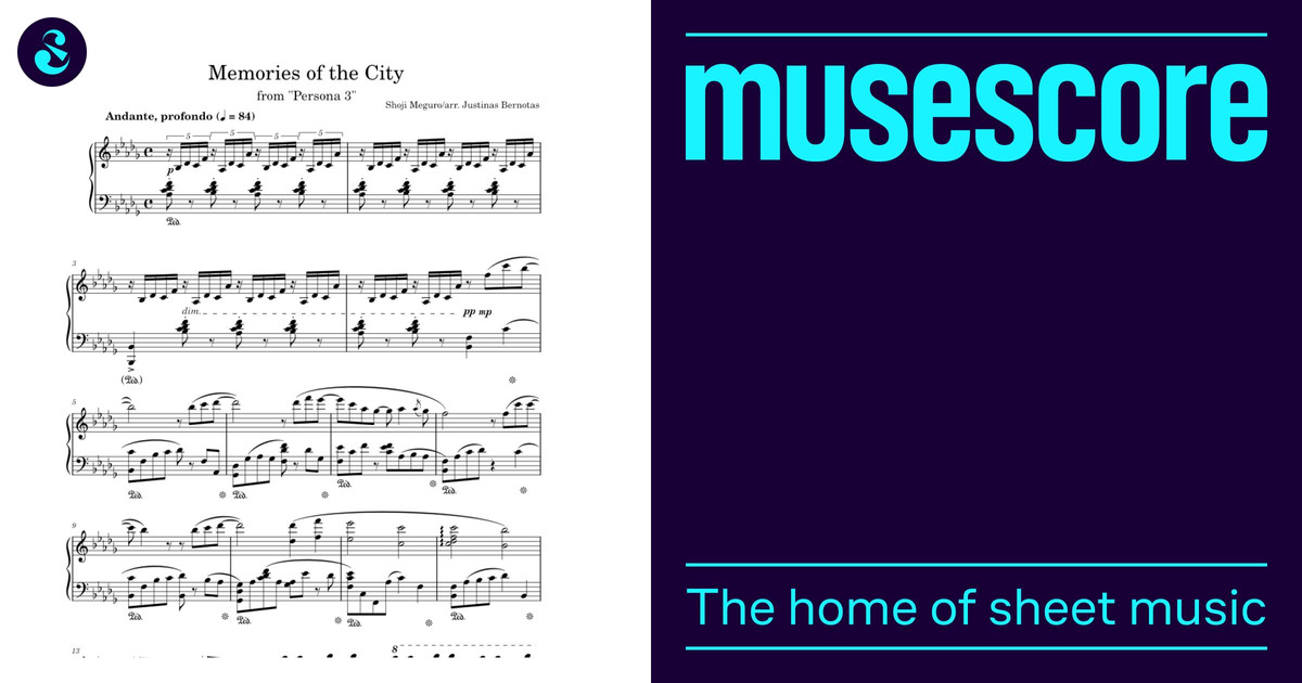 Memories of the City by Shoji Meguro from Persona 3 Sheet Music for ...