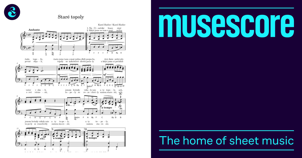 Staré topoly Sheet music for Accordion (Solo) | Musescore.com