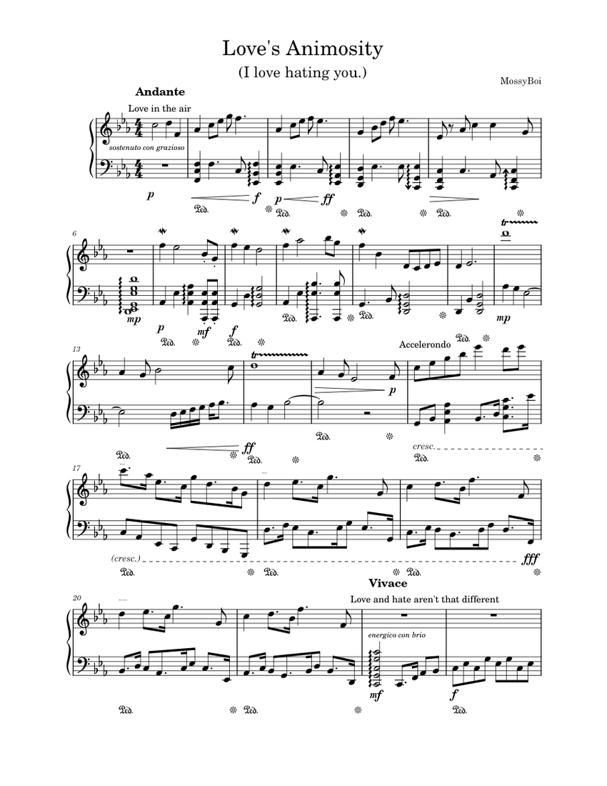 Love's Animosity Sheet music for Piano (Solo) | Musescore.com
