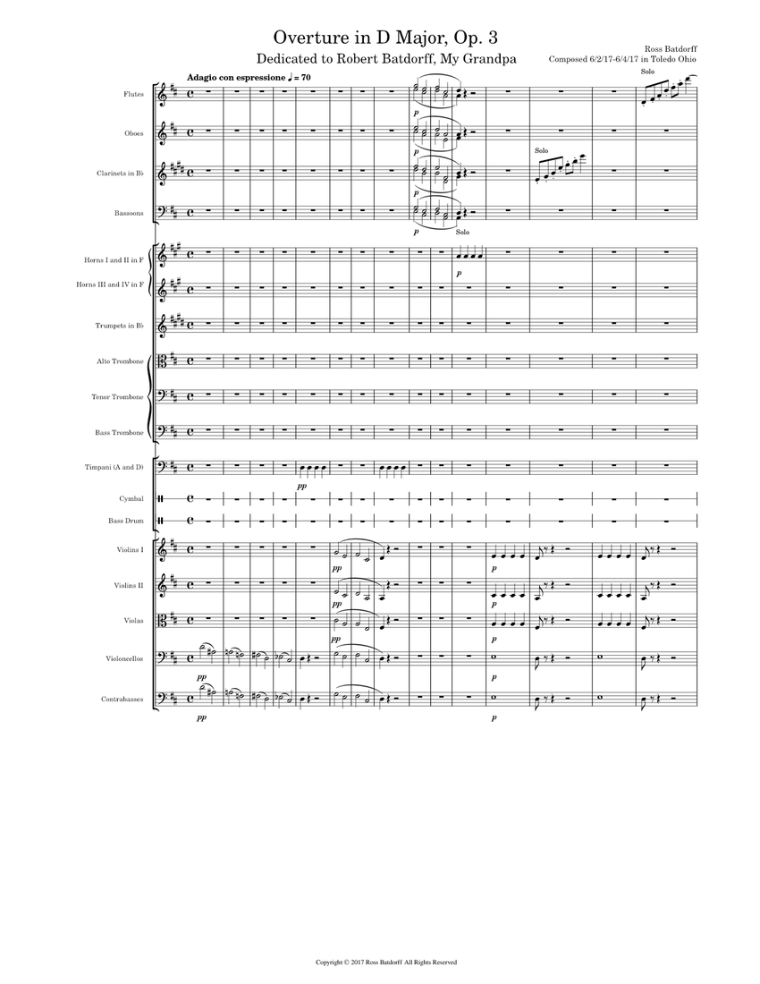 Concert Overture in D Major, Op 3 Sheet Music for Trombone tenor ...