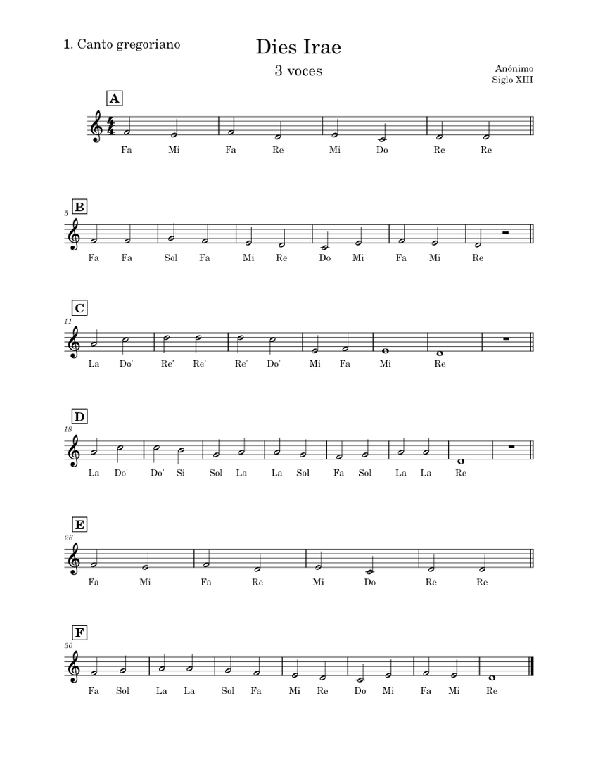 Dies Irae – Canto gregoriano Sheet music for Piano (Solo) | Musescore.com