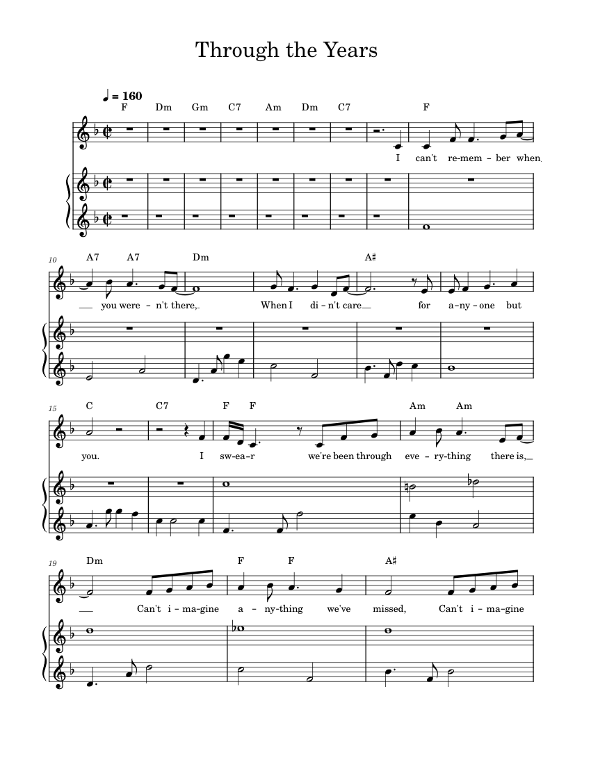 Through the years – Kenny Rogers Through the Years Sheet Music with ...