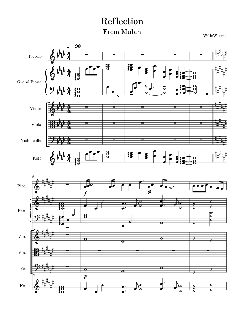 Reflection – Matthew Wilder Sheet Music for Piano, Flute piccolo ...