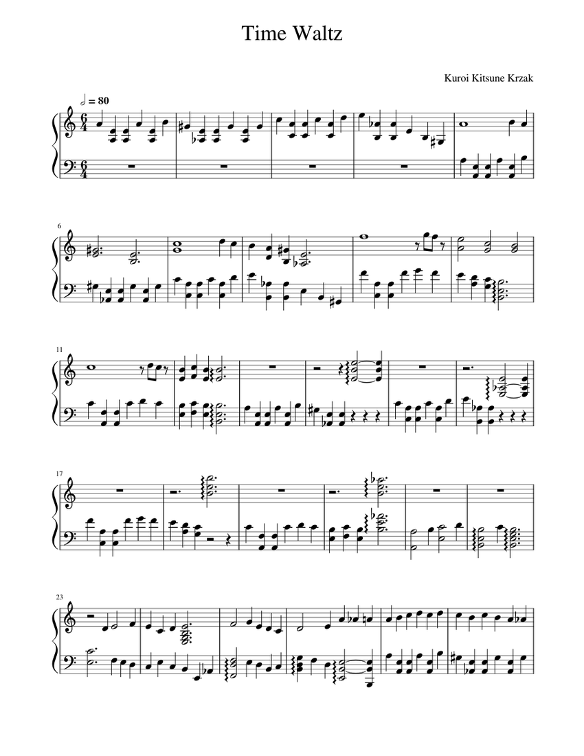 Time Waltz Sheet music for Harpsichord (Solo) | Musescore.com