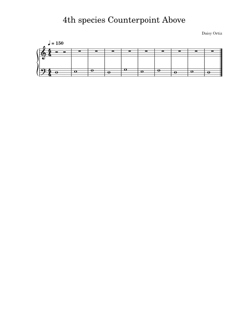 Counterpoint Above 4th species - piano tutorial