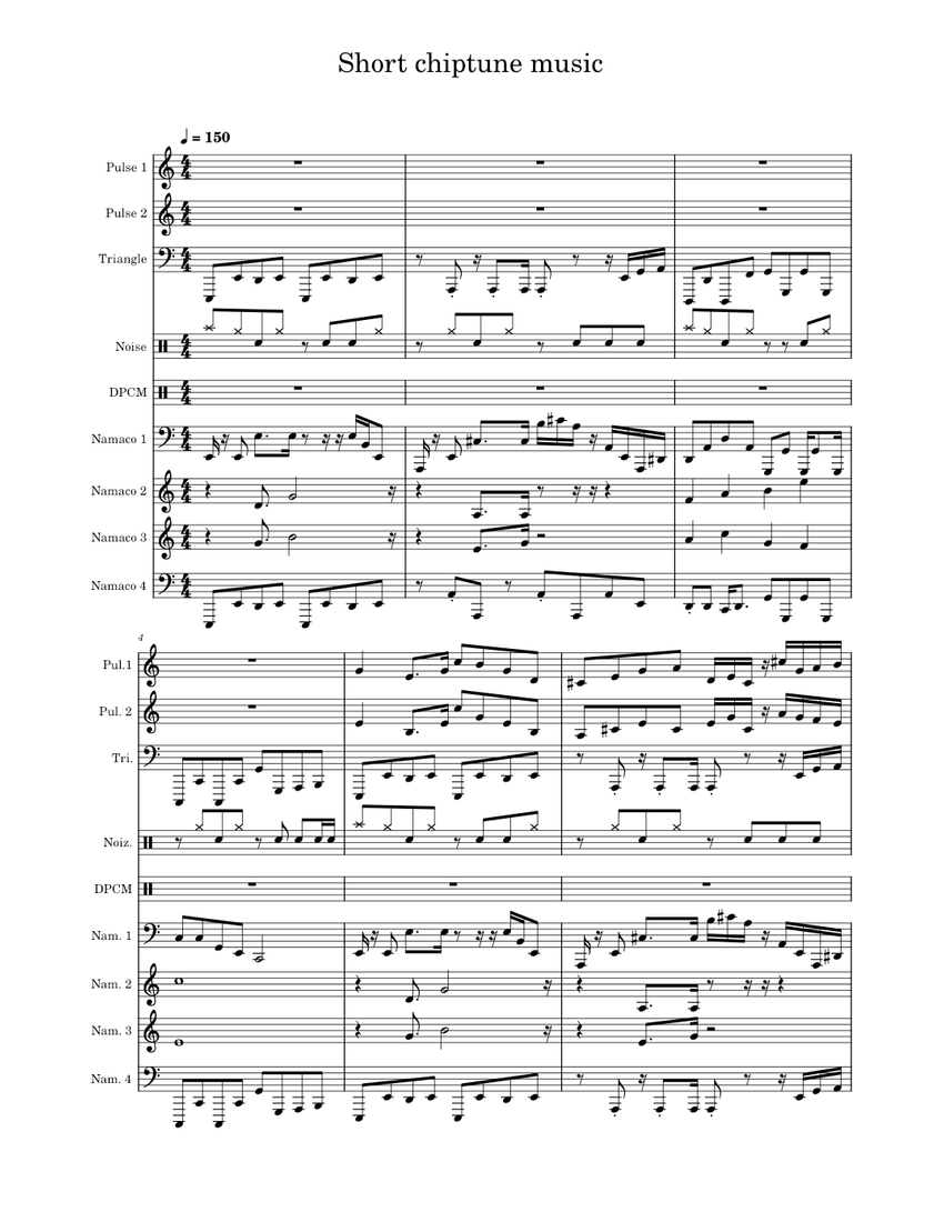 Chiptune (Custom audio) - READ DESCRIPTION Sheet music for Piano, Drum ...