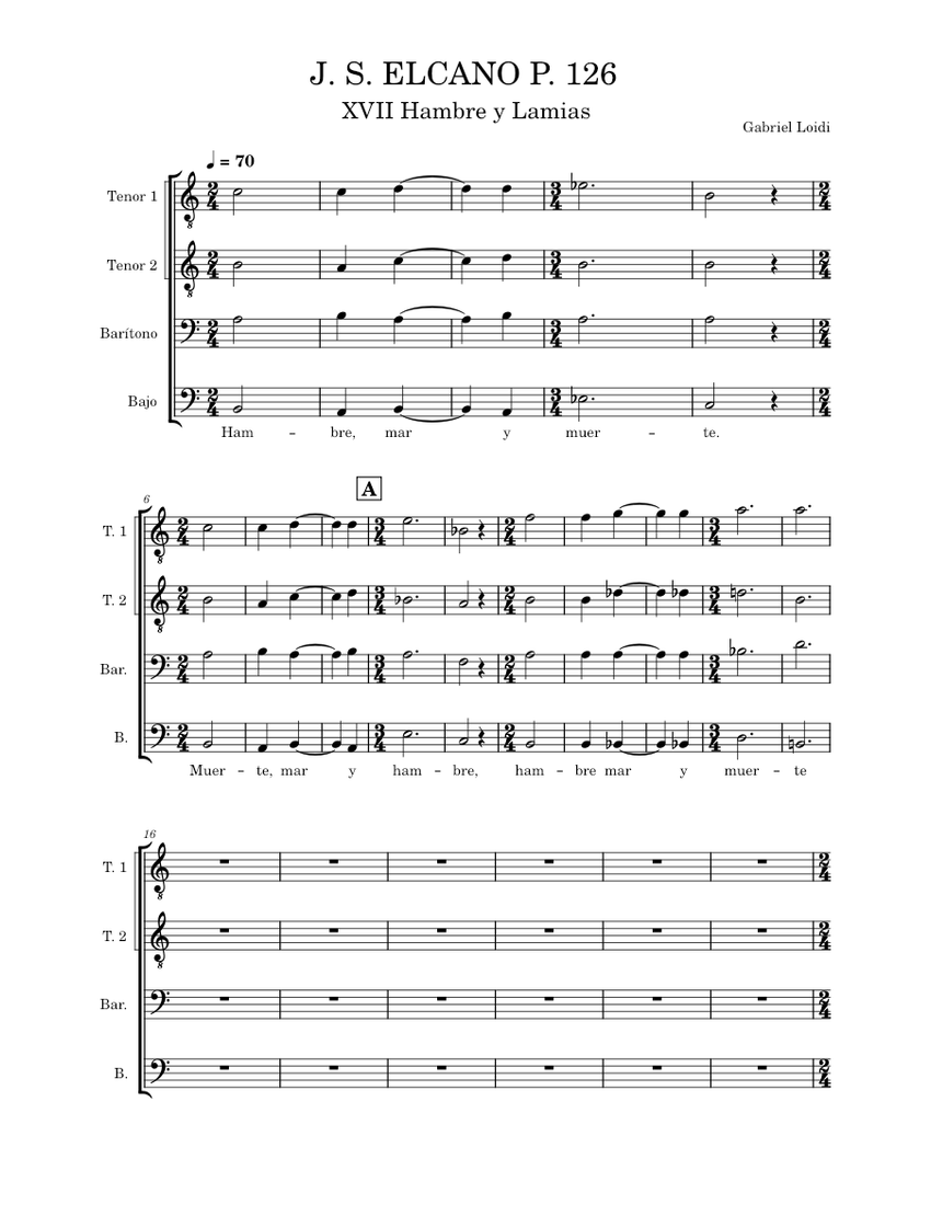 J. S. ELCANO P. 126 Sheet music for Tenor, Bass voice, Baritone (Men’s ...