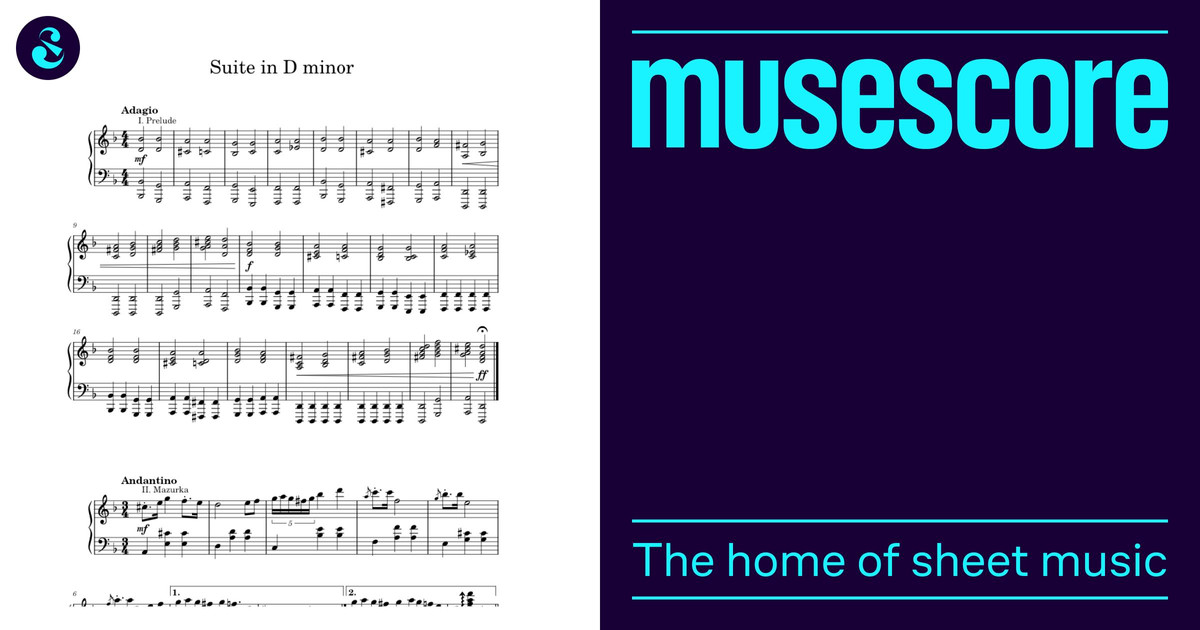 Suite in D minor Sheet music for Piano (Piano Duo) | Musescore.com