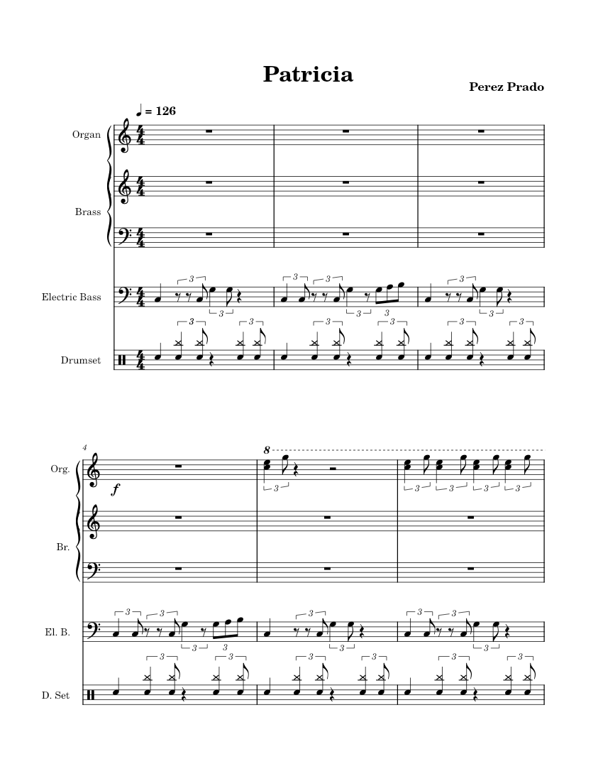 Patricia Sheet music for Organ, Bass guitar, Drum group, Brass group ...