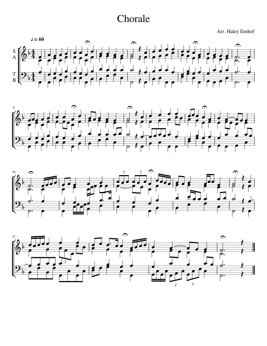 Chorale Sheet music for Vocals (Choral) | Musescore.com