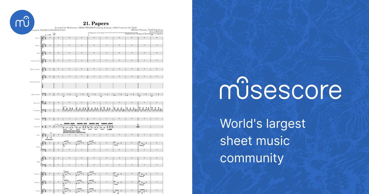 21. Papers Sheet music for Piano, Trombone, Flute, Oboe & more ...