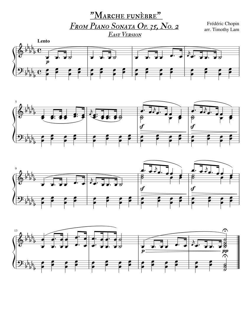 Marche Funèbre (Easy Version) Sheet Music for Piano (Solo) | MuseScore.com