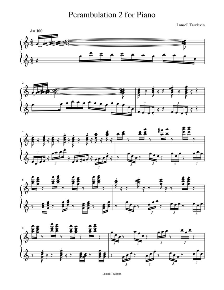 Perambulation 2 for Piano Sheet music for Piano (Solo) | Musescore.com