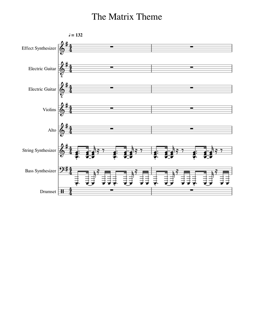 The Matrix Sheet Music for Alto, Guitar, Bass guitar, Drum group & more ...