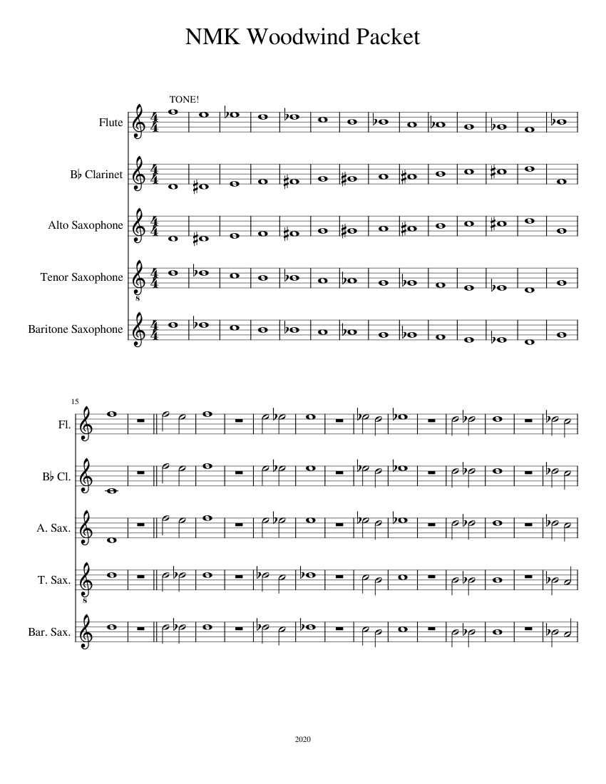 NMK Woodwind Packet Sheet Music for Flute, Clarinet in b-flat ...