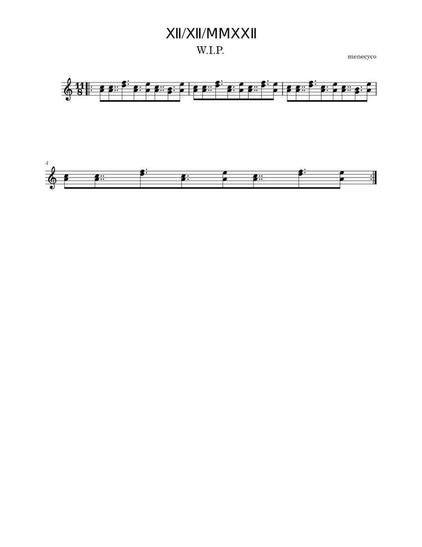 Ⅻ/Ⅻ/ⅯⅯⅩⅩⅡ Sheet music for Synthesizer (Solo) | Musescore.com