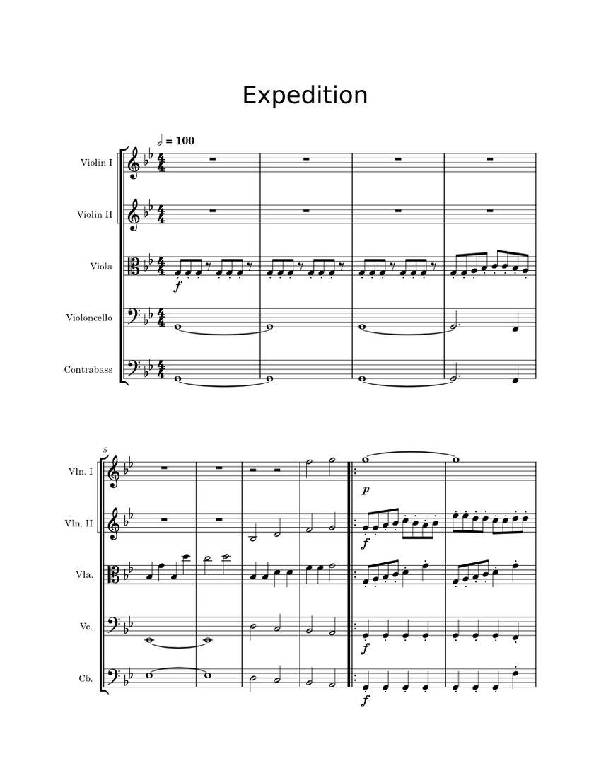 Expedition Sheet music for Contrabass, Violin, Viola, Cello (String ...