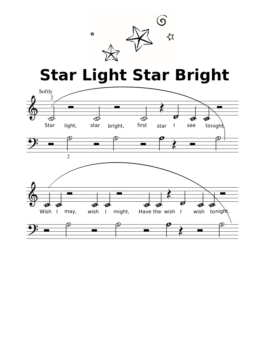 Star light star bright - Easy Piano Sheet Music for Piano (Solo ...
