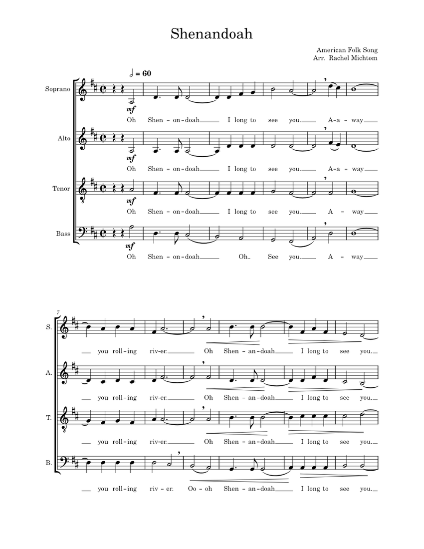 Oh, Shenandoah (Across the Wide Missouri) – Misc Traditional Shenandoah ...