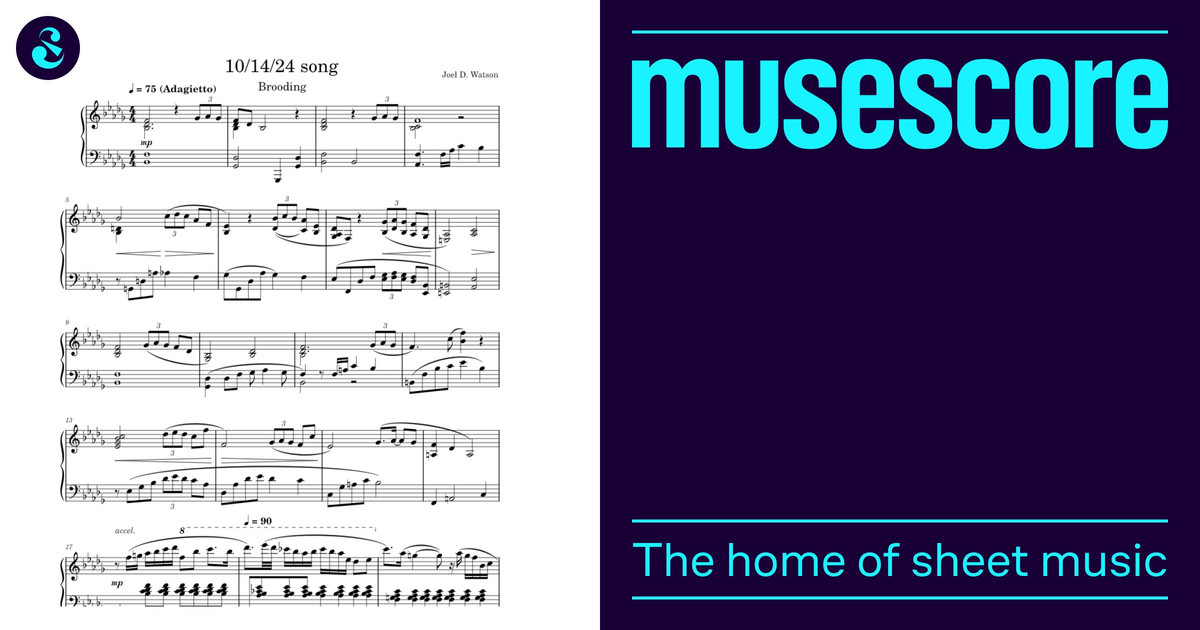 10:14:24 song: Brooding – Joel_W Sheet music for Piano (Solo ...