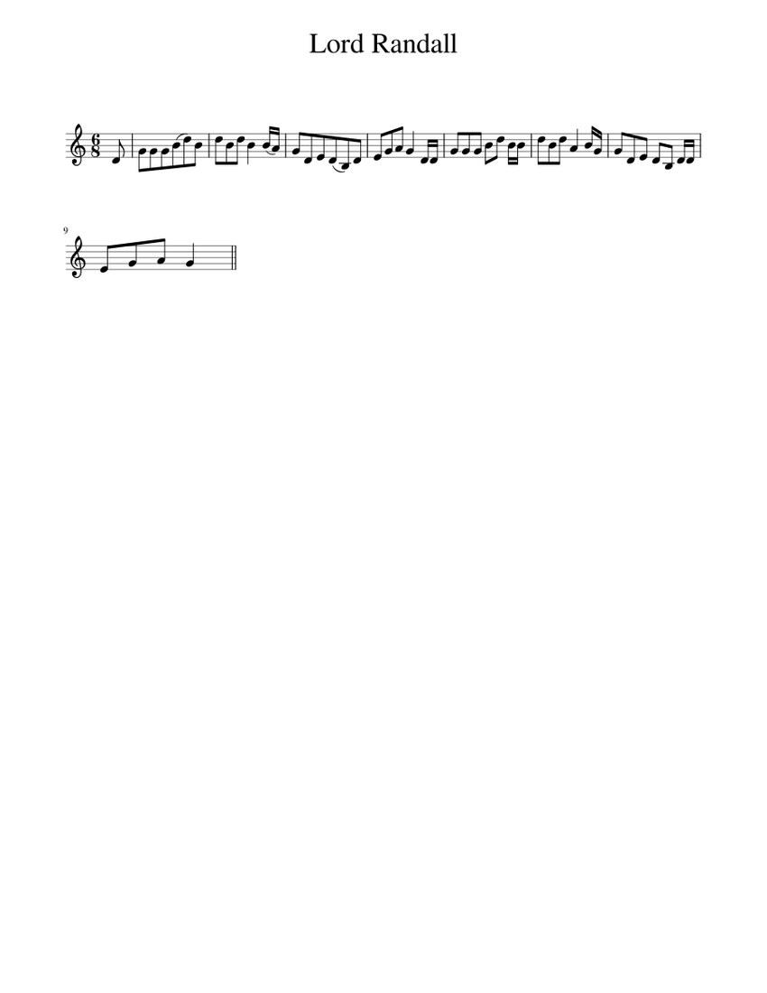 Lord Randall Sheet music for Piano (Solo) | Musescore.com