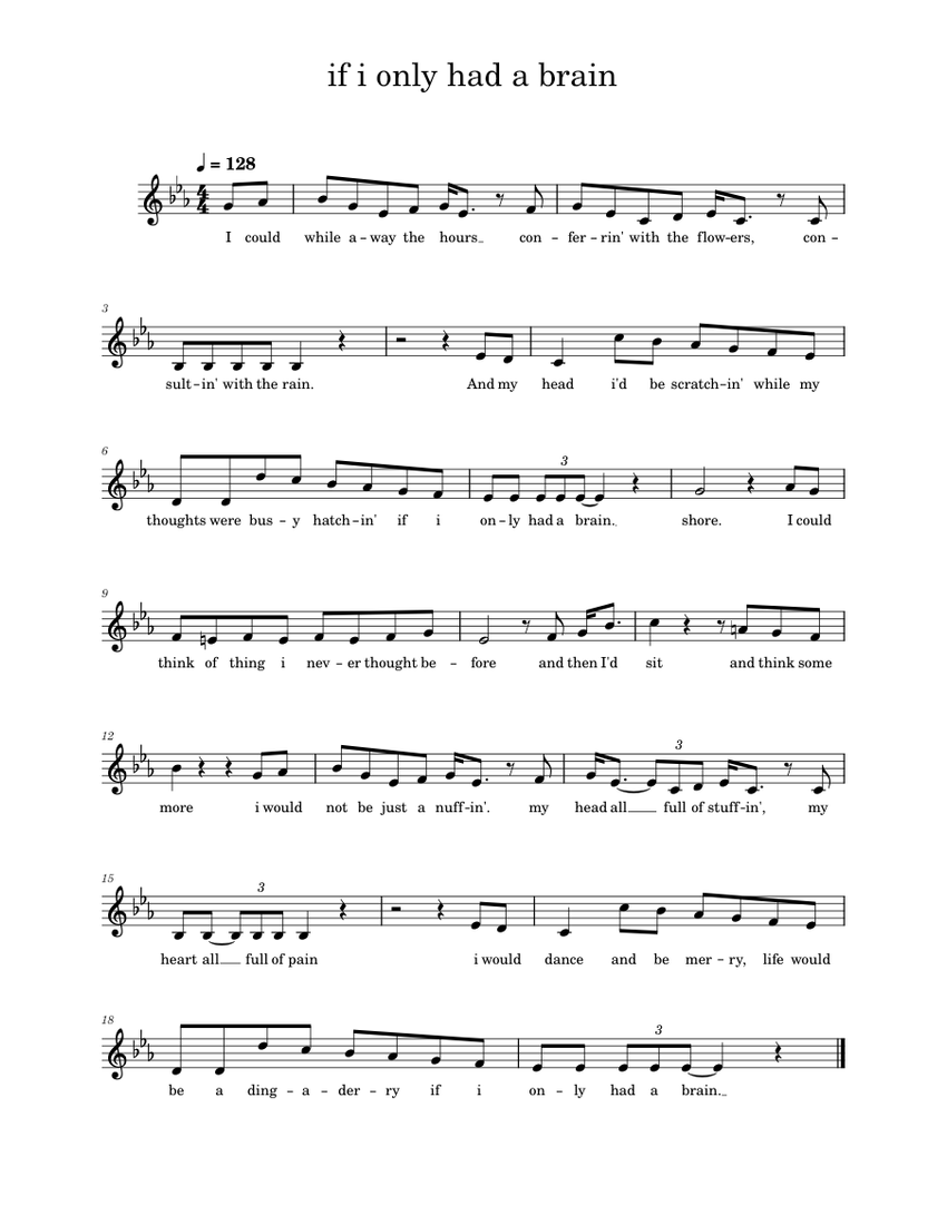 if i only had a brain Sheet music for Piano (Solo) Easy | Musescore.com