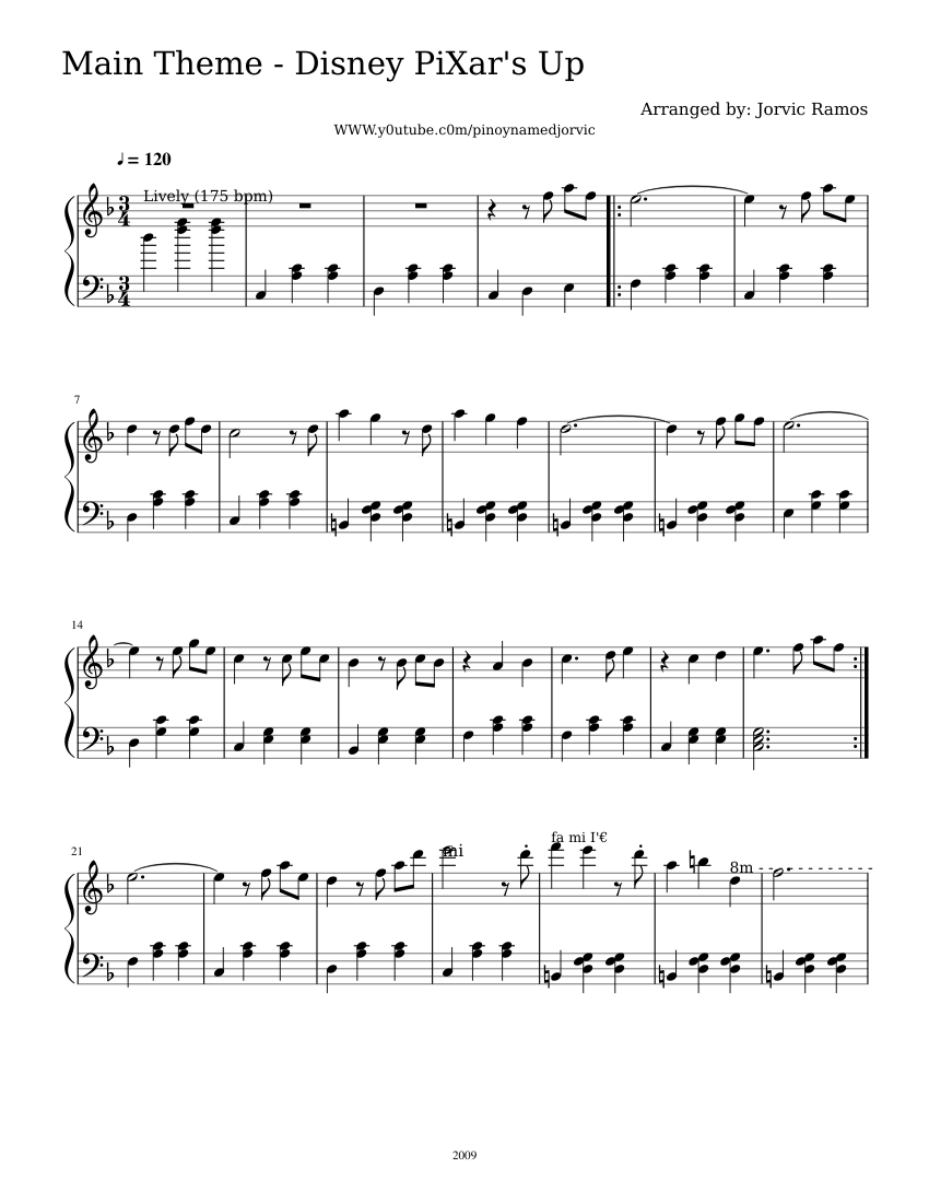Disney Pixars Up Sheet music for Piano (Solo) Easy | Musescore.com