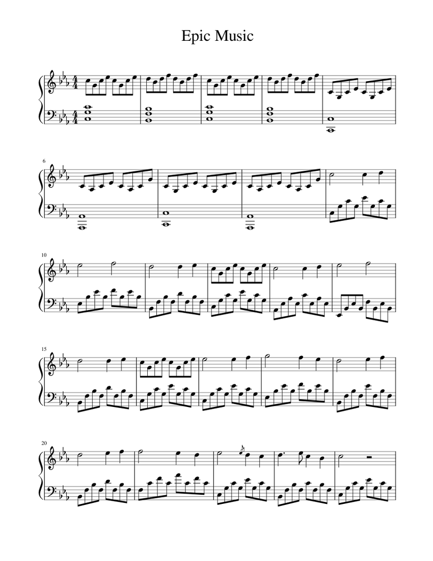 Epic Music - Luke K. Sheet music for Piano (Solo) Easy | Musescore.com