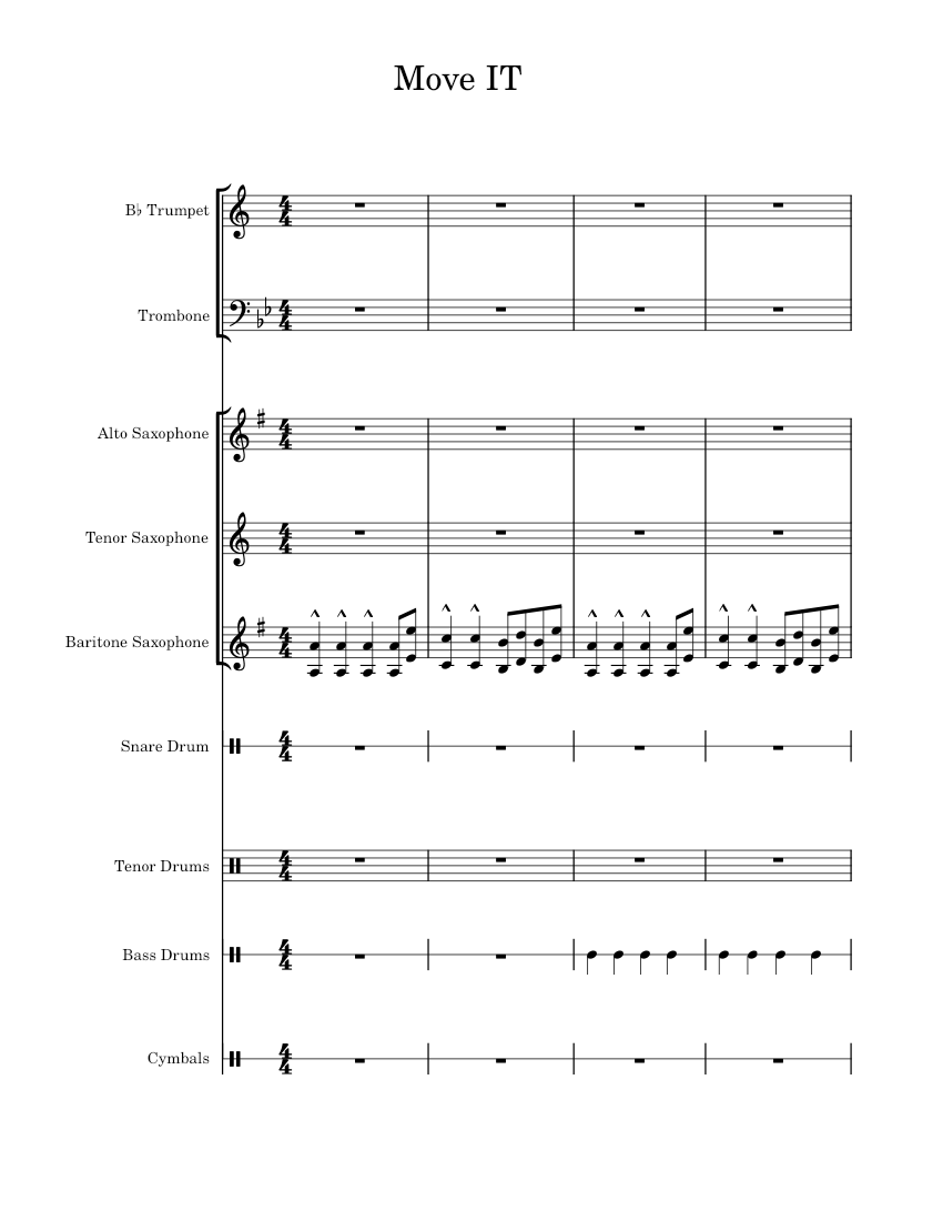 Move IT Sheet Music for Trombone, Saxophone alto, Saxophone tenor ...